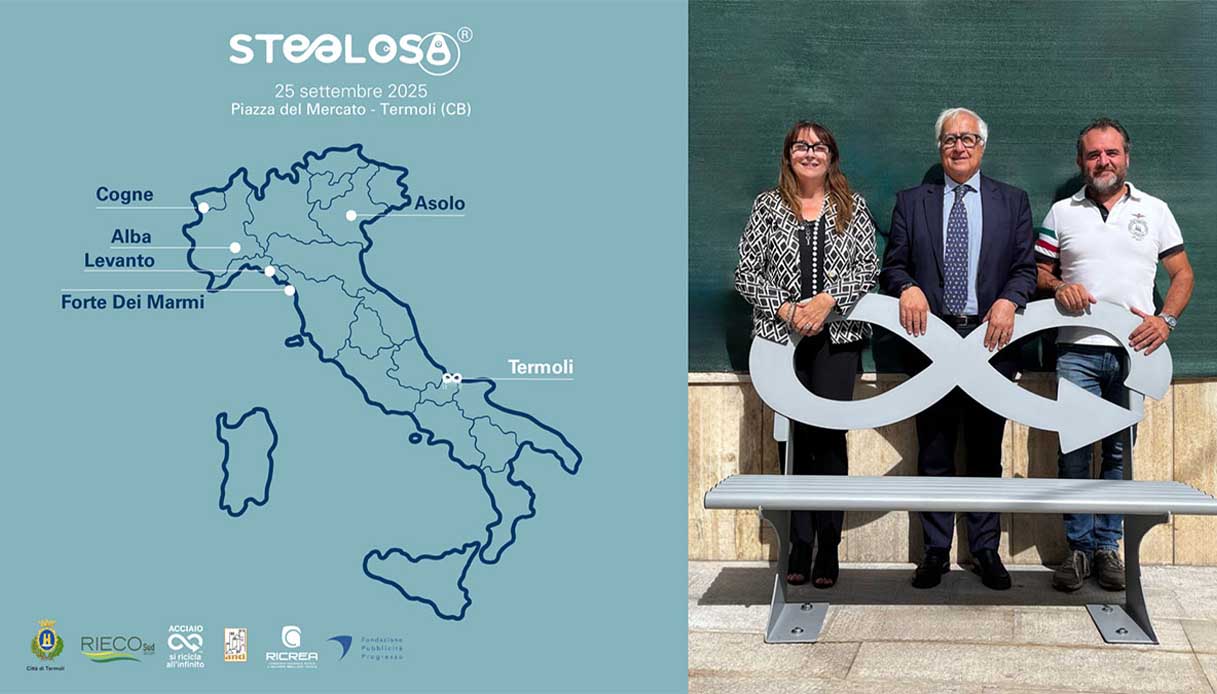 Termoli, arriva la panchina Steelosa® simbolo del riciclo dell’acciaio